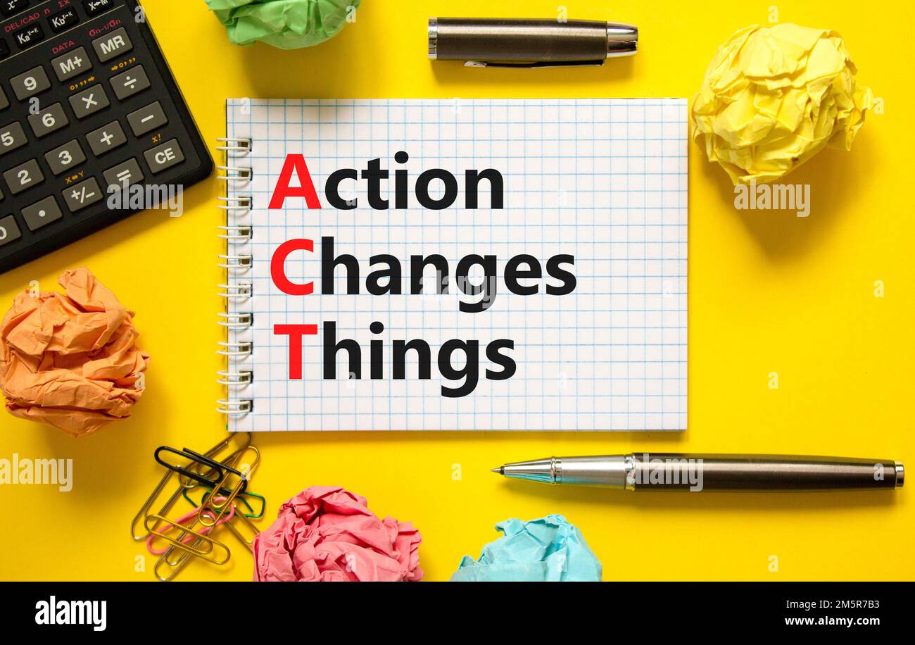 ACT action changes things symbol. Concept words ACT action changes ...