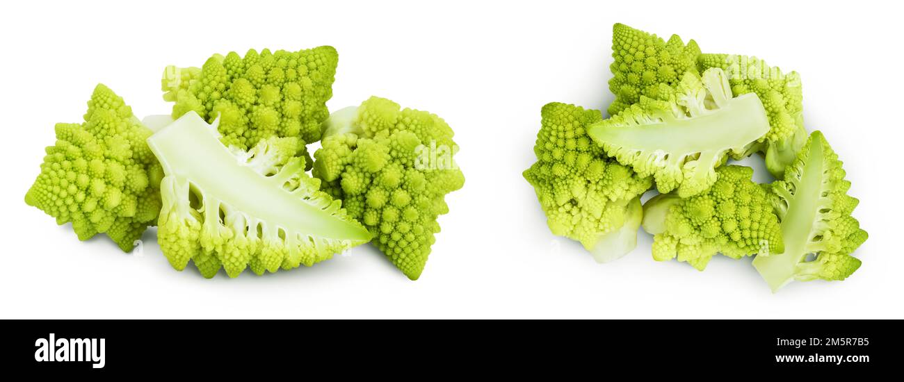 Romanesco broccoli cabbage or Roman Cauliflower isolated on white ...