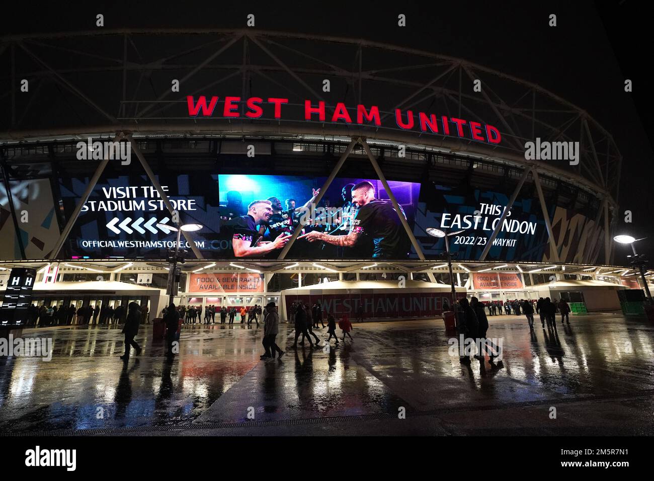 A view outside the ground before the Premier League match at the London ...