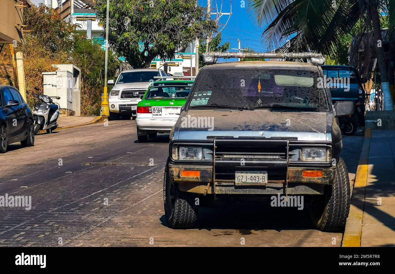 Various Mexican pickup trucks cars 4x4 Off-road vehicles in Puerto ...