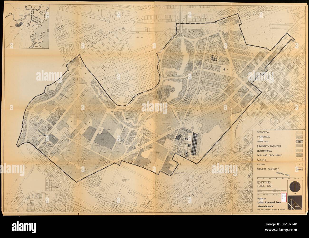Fenway urban renewal area Massachusetts : existing land use. Inset ...