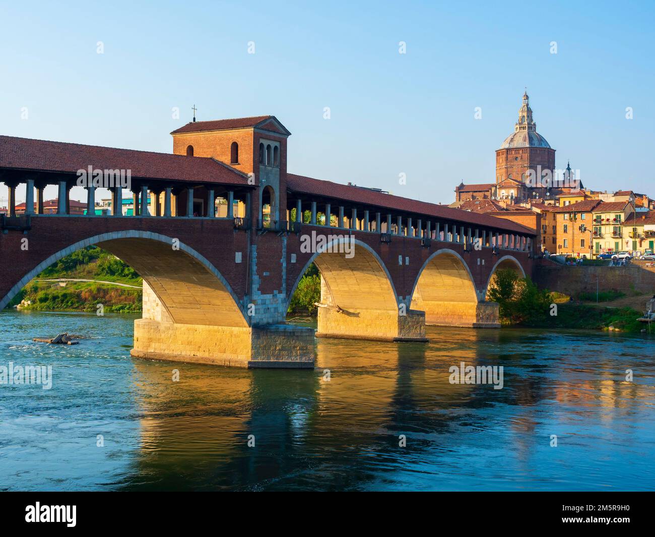 The Ponte Coperto is a bridge over the Ticino river in Pavia, it is one ...