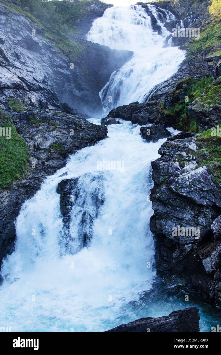 Waterfall near Flam Norway Stock Photo - Alamy