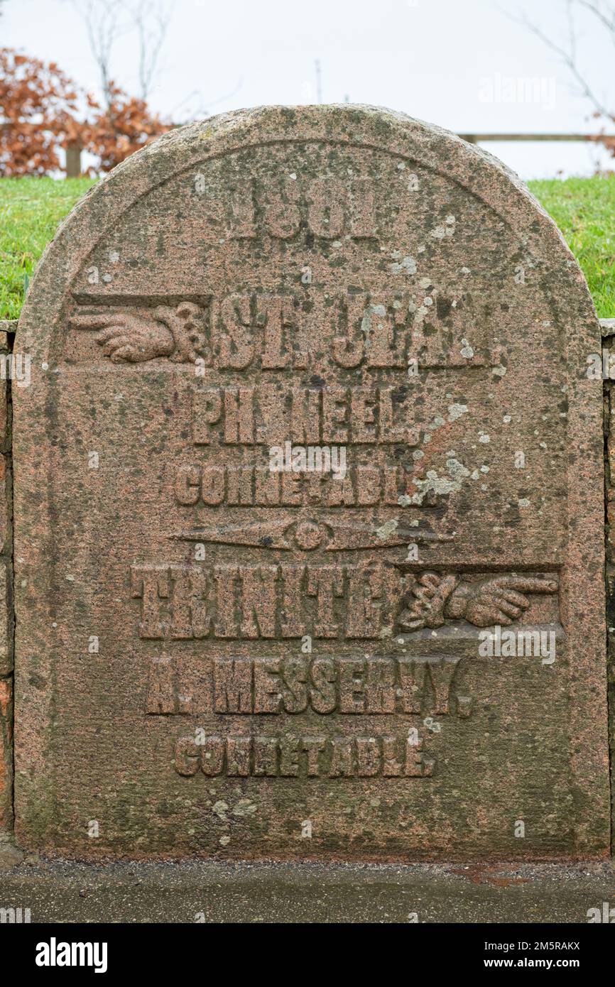 St John (Jean) Trinity (Trinite) Parish Boundary Stone, Jersey, Channel ...