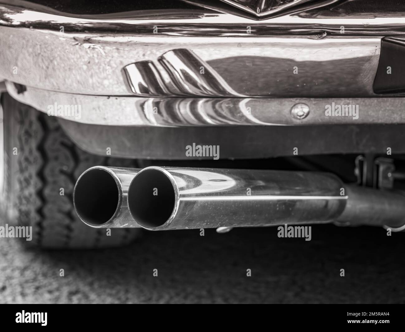 Double exhaust pipe hi-res stock photography and images - Alamy