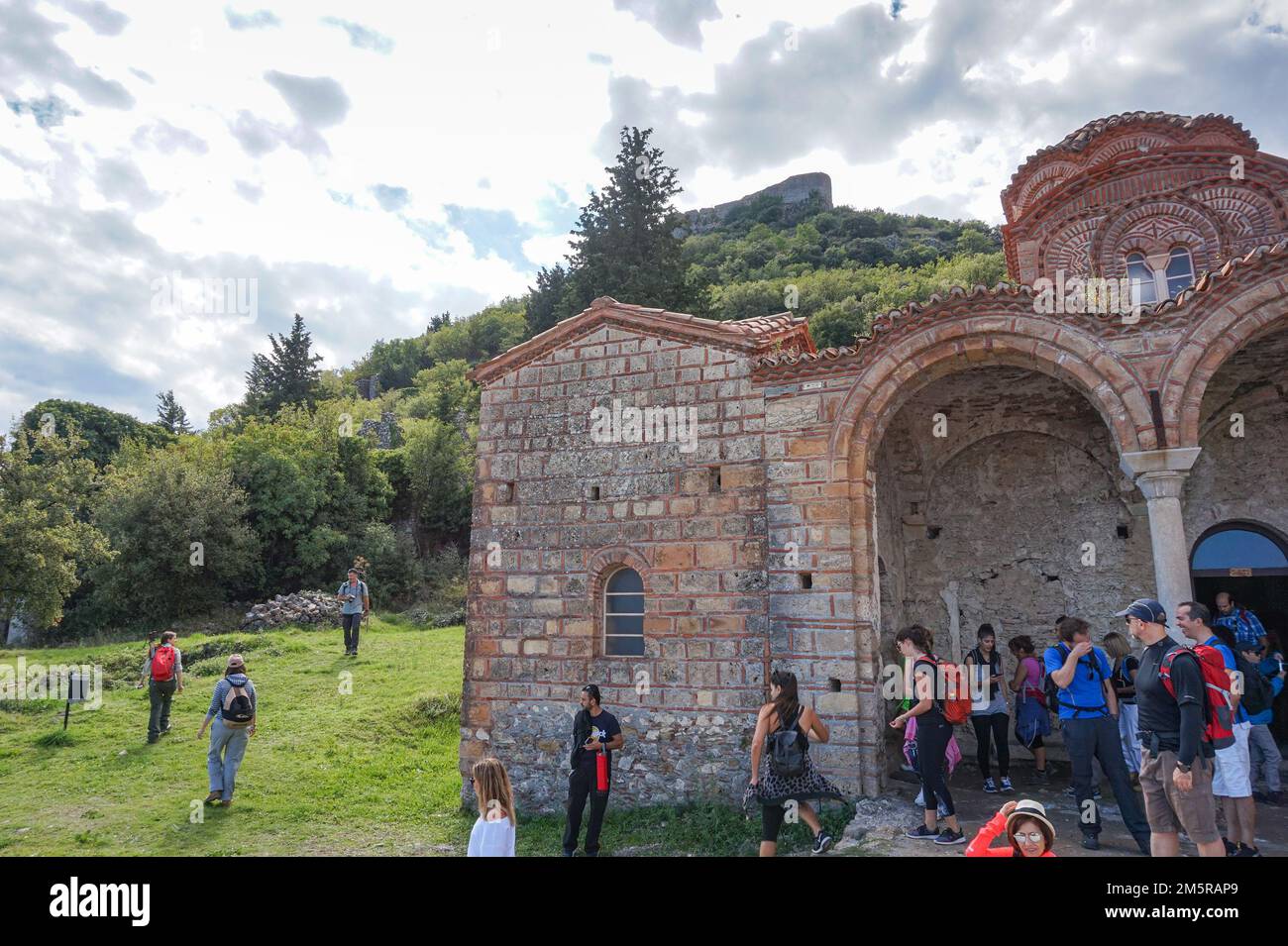 View from the Byzantine city of Mystras, Greece. The city of Mystras is ...