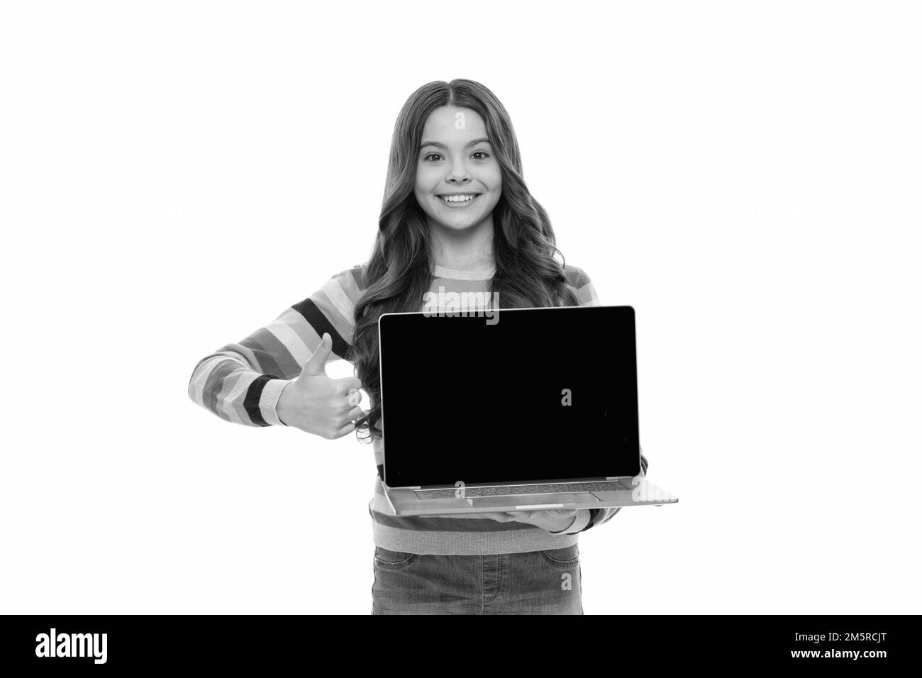 happy kid study online education making presentation on computer copy ...