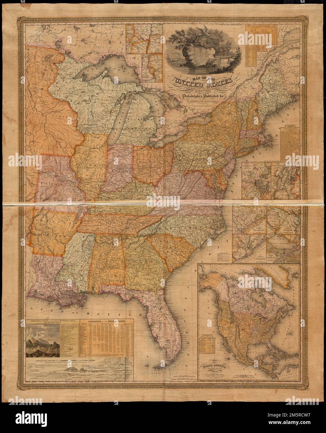 Map of the United States. Relief shown by hachures. Prime meridian ...