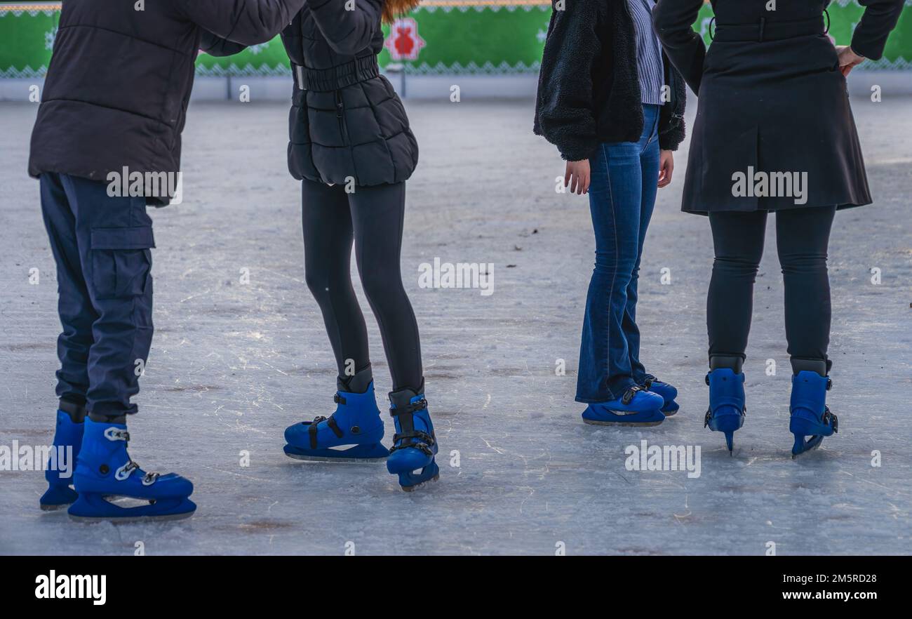 People skating in Winter Wonderland in Hyde Park, London Stock Photo ...