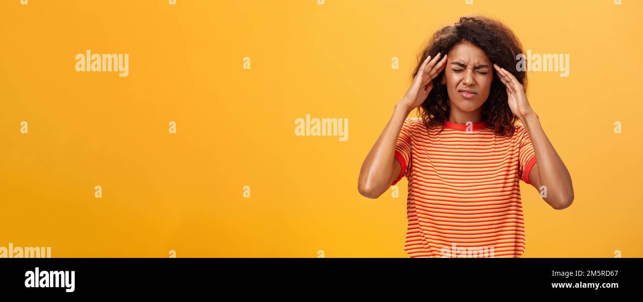 Woman cannot recall important information looking intense trying ...