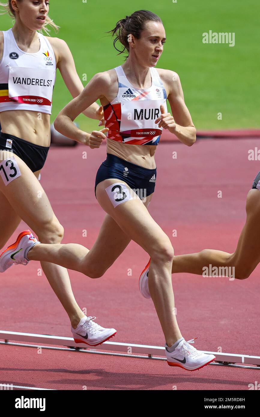 Laura Muir (GBR) competing in the Women's 1500 metres heats at the 2020 ...
