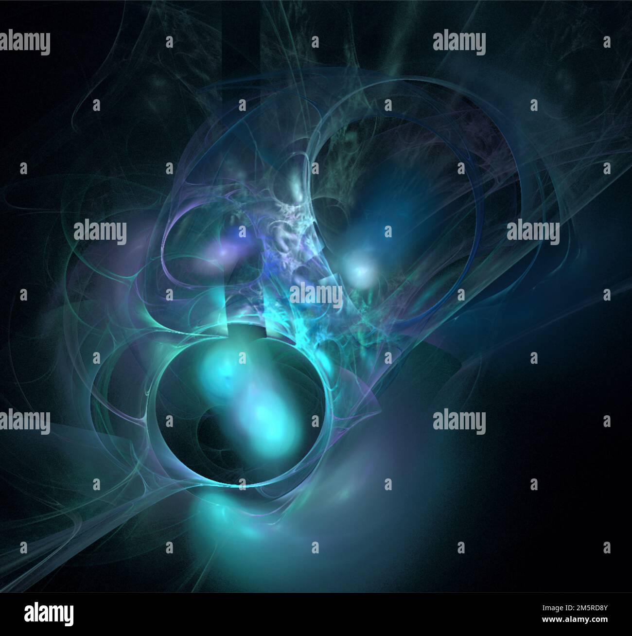 bright blue abstract pattern on black, color digital graphics ...