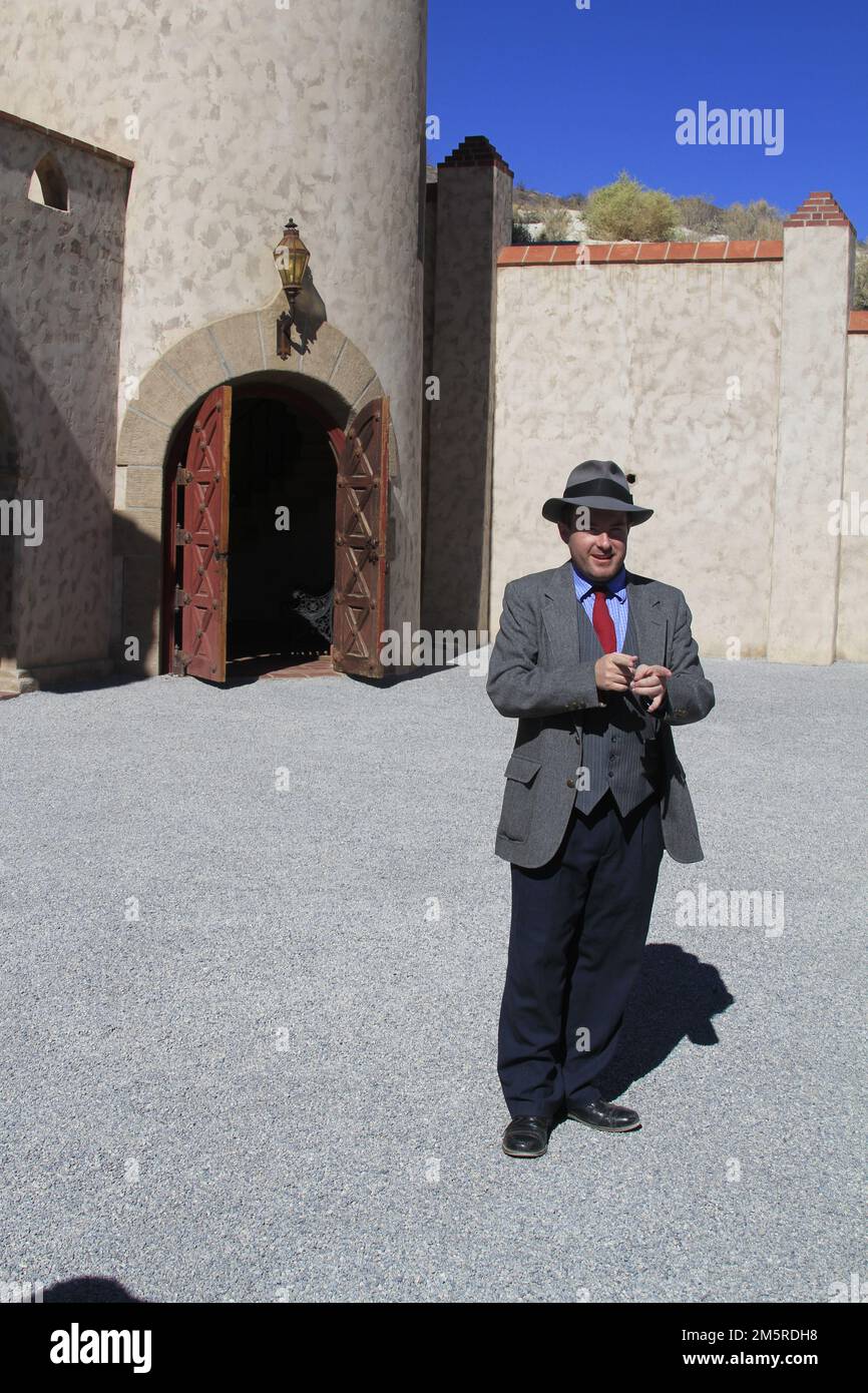 Tour guide at Scottys castle, Death valley national park, California ...