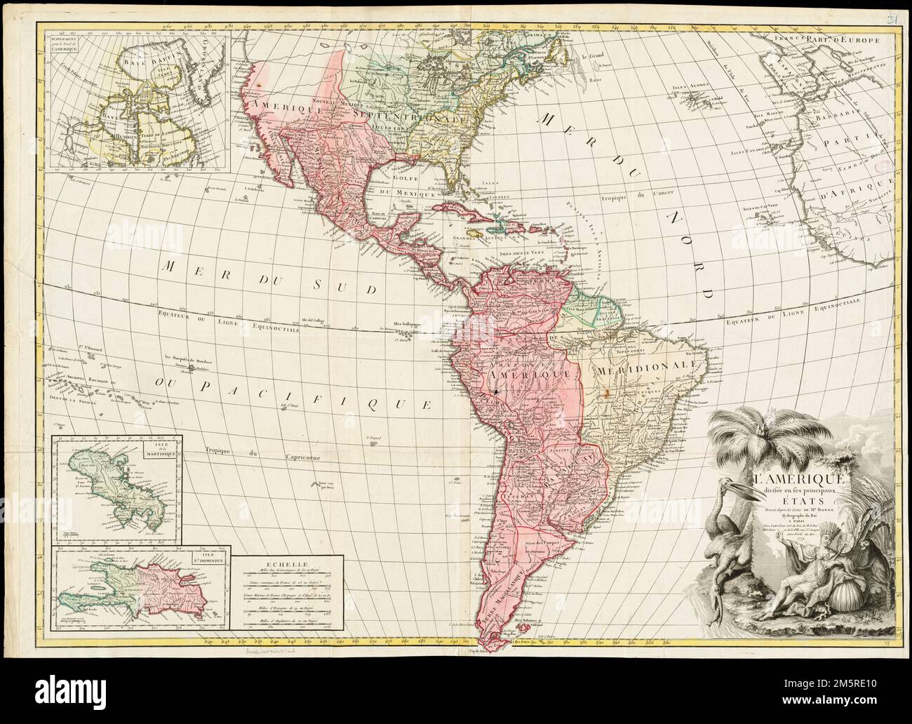 L'Amérique divisée en ses principaux états. Relief shown pictorially ...