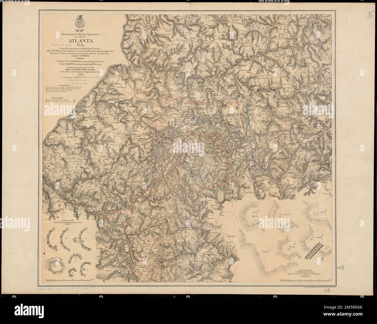Map illustrating the military operations in front of Atlanta, Ga : from ...