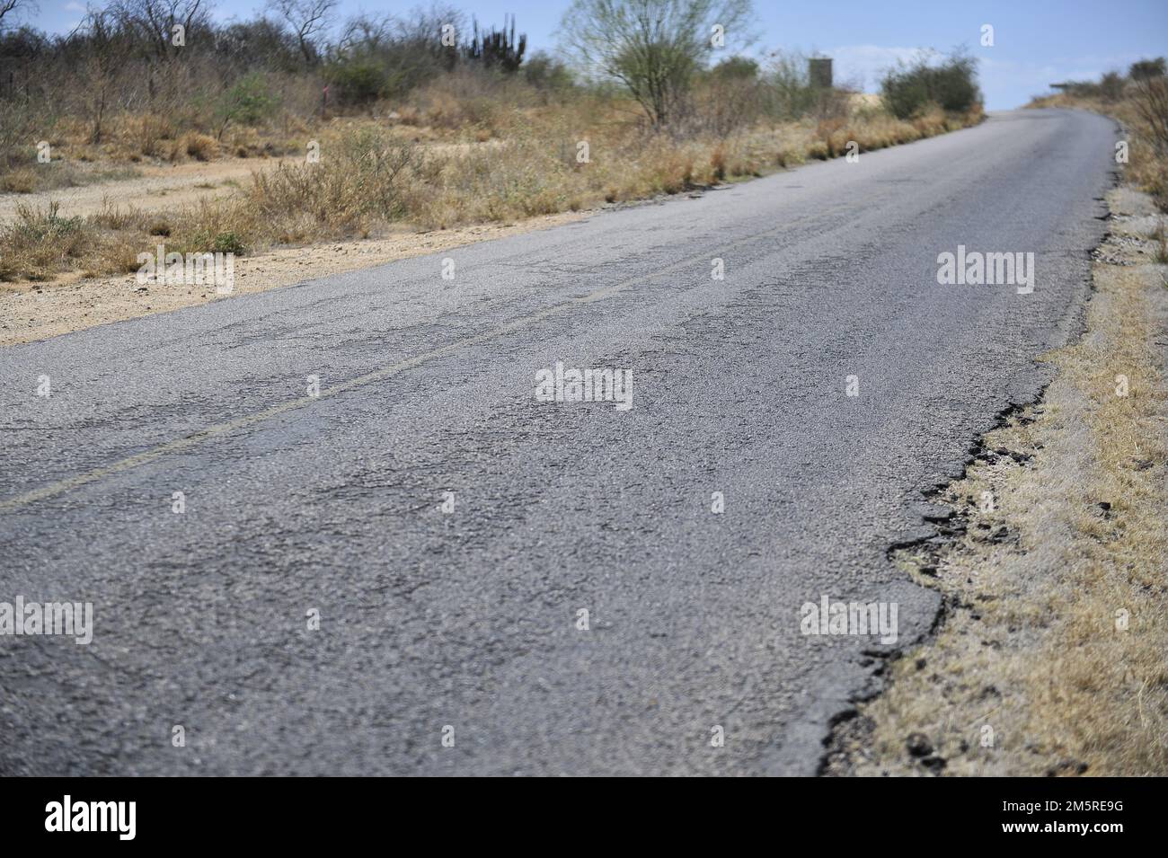 Sonora state highway in poor pavement condition due to potholes (Photo ...