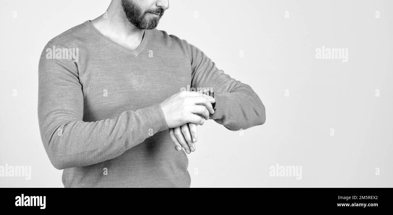 Cropped mature man in Black and White Stock Photos & Images - Alamy