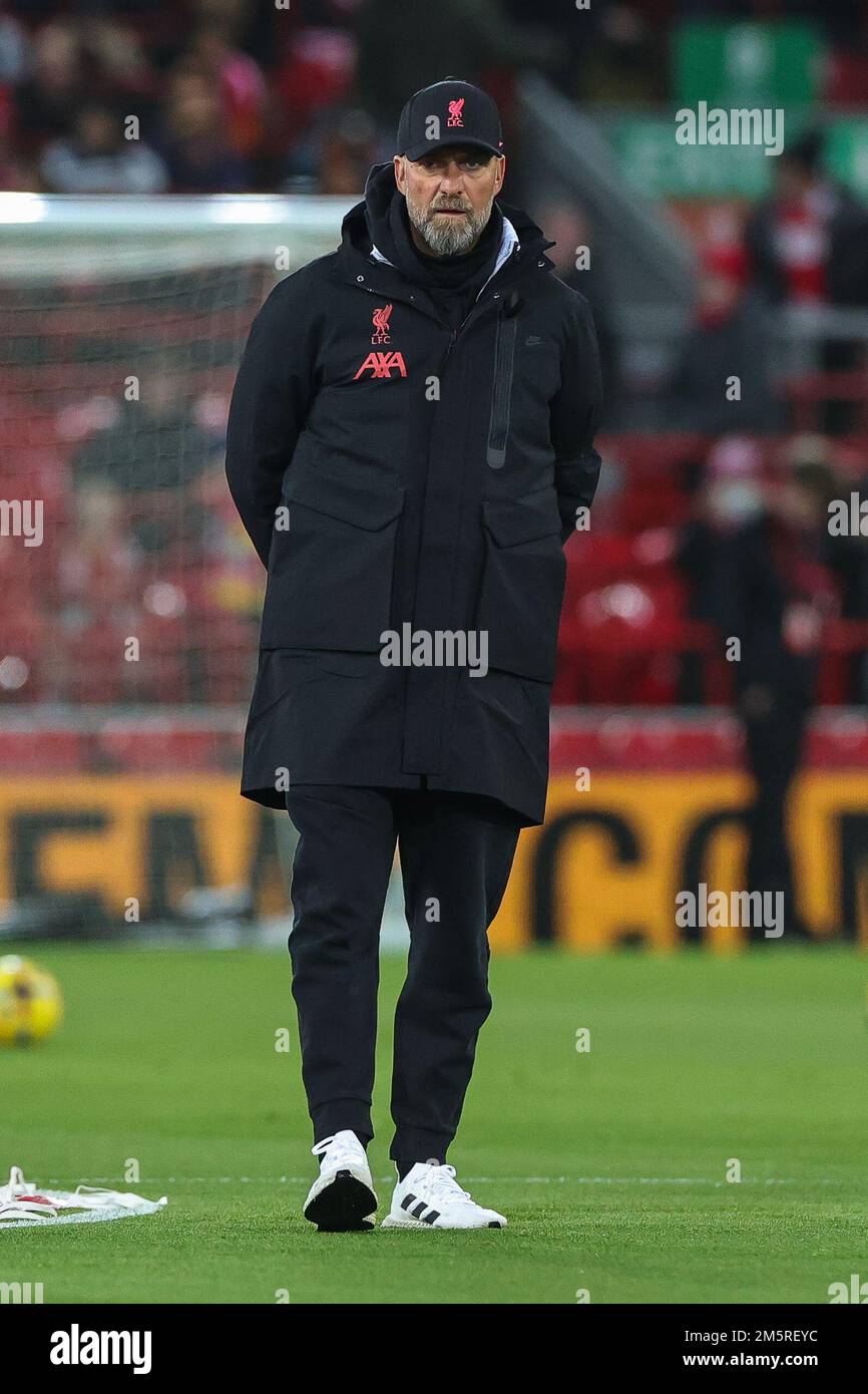 Jürgen Klopp manager of Liverpool during the pre-game warmup ahead of ...