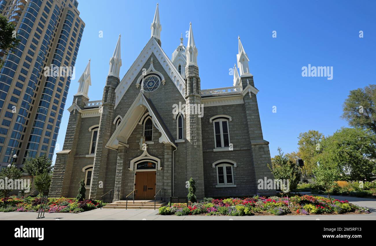 Entrance to Assembly Hall, Salt Lake City, Utah Stock Photo - Alamy