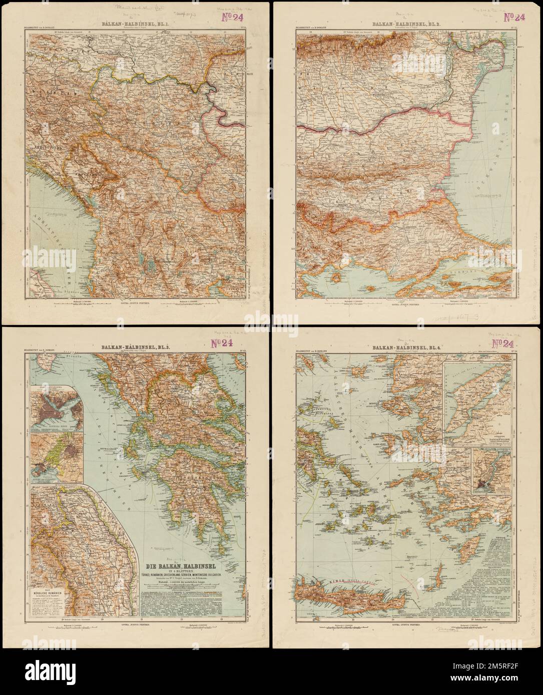 Die Balkan-Halbinsel in 4 blättern : Türkei, Rumänien, Griechenland ...
