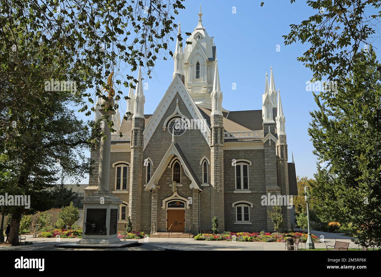 Trees and Assembly Hall, Salt Lake City, Utah Stock Photo - Alamy