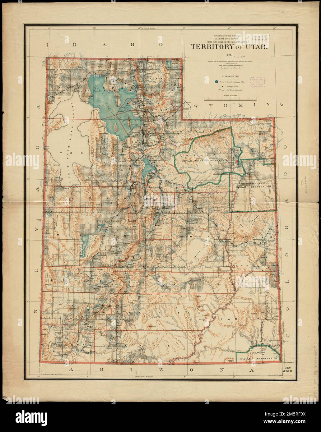 Territory of Utah. Relief shown by hachures. Prime meridians ...