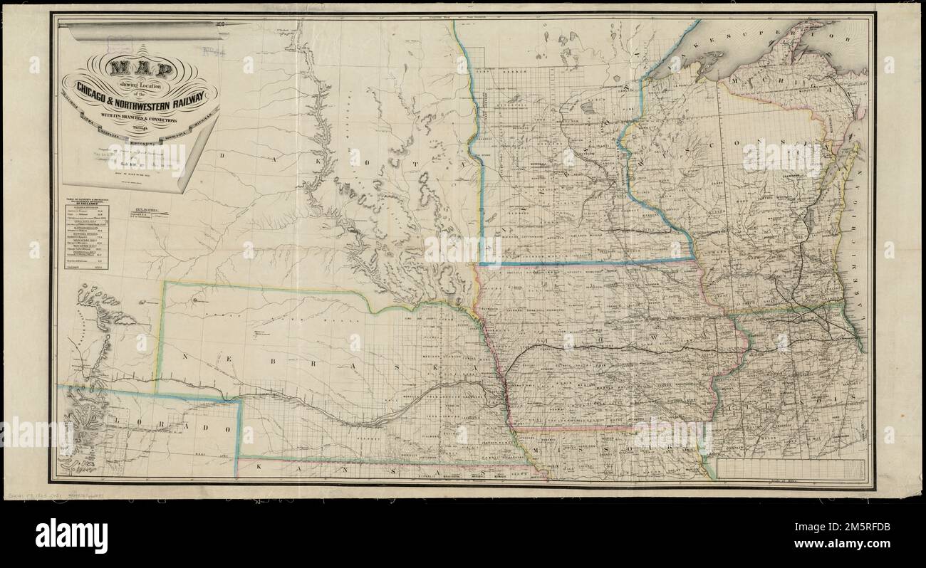 Map showing location of the Chicago & Northwestern Railway with its ...