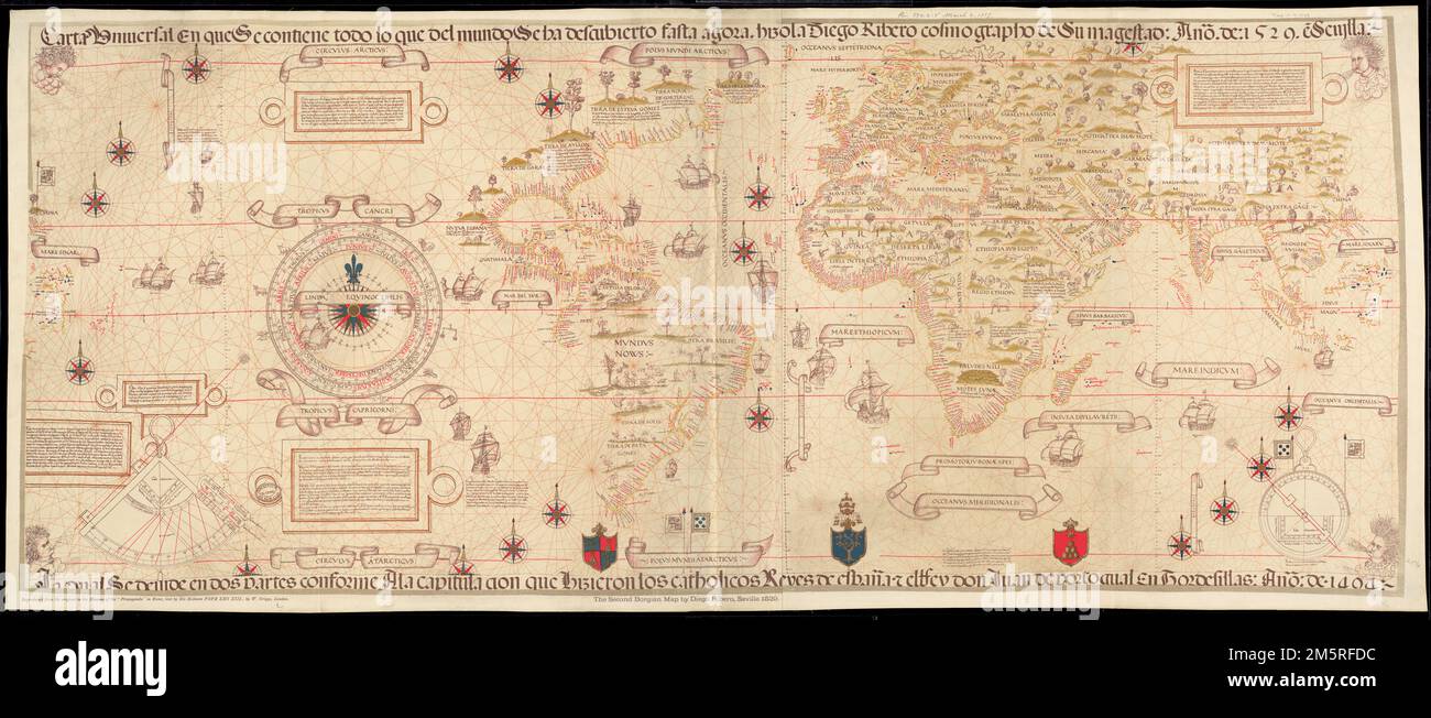 World map of diego ribero hi-res stock photography and images - Alamy