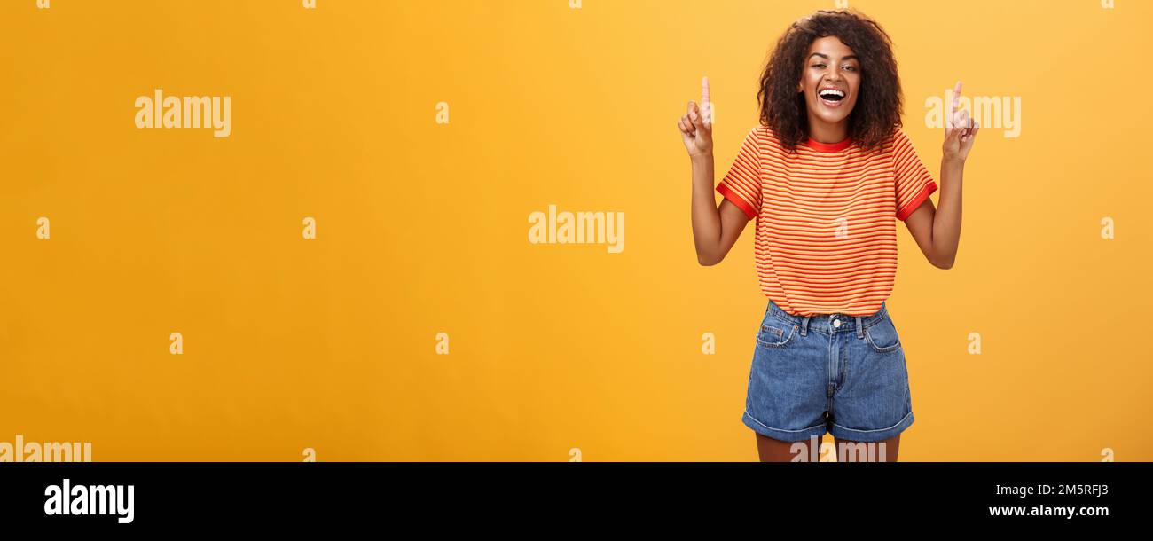 Woman feeling amused and entertained. Portrait of happy carefree ...