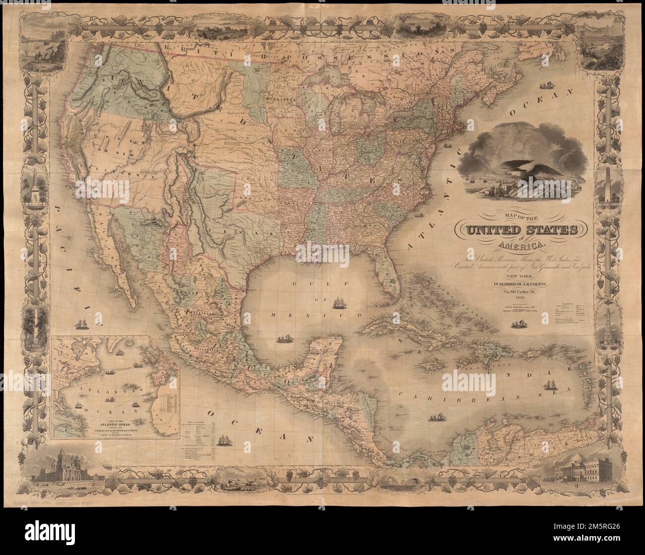 Map of the United States of America, the British provinces, Mexico, the ...