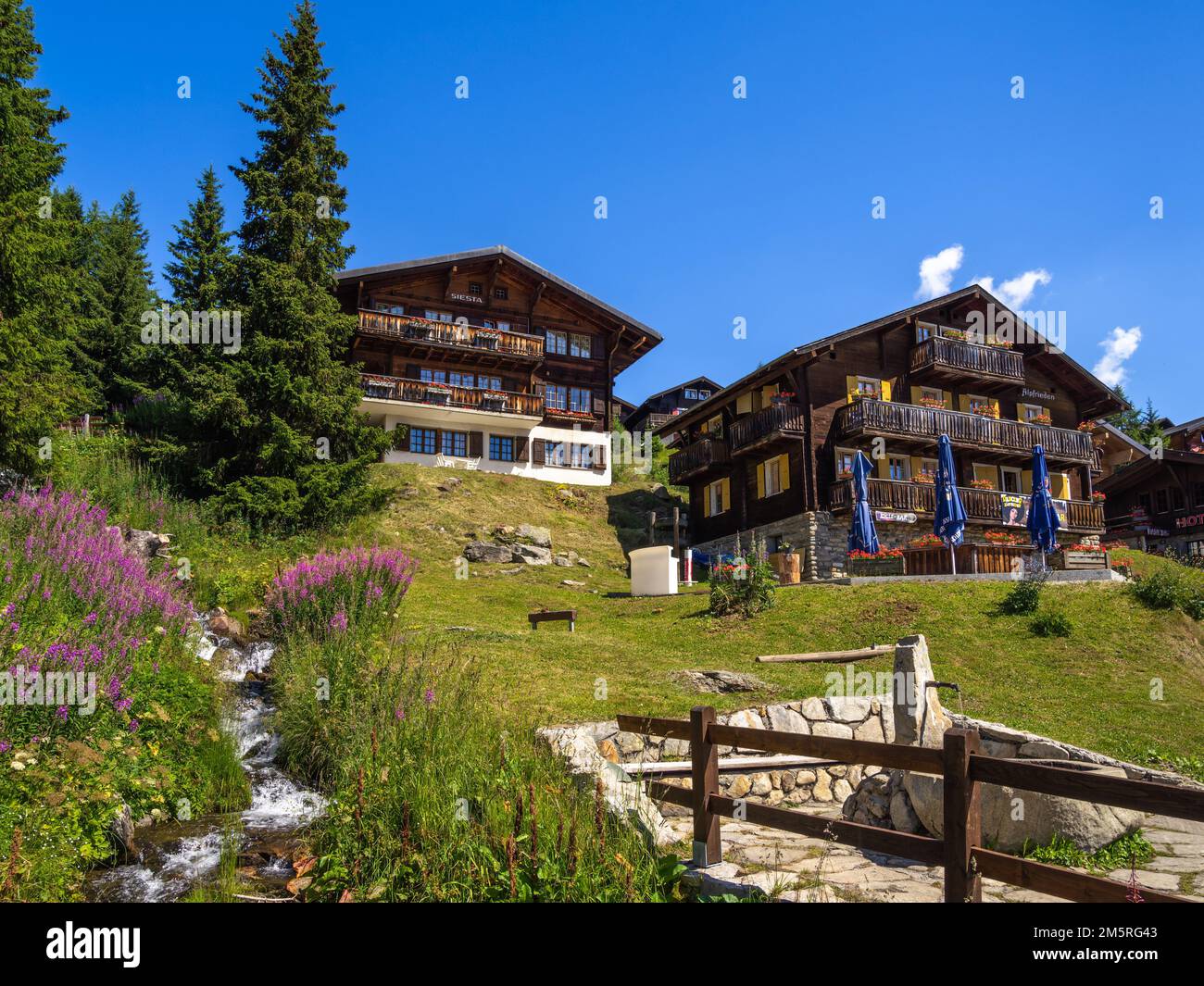Bettmeralp, Switzerland - July 16, 2022: Idyllic tourist resort of ...