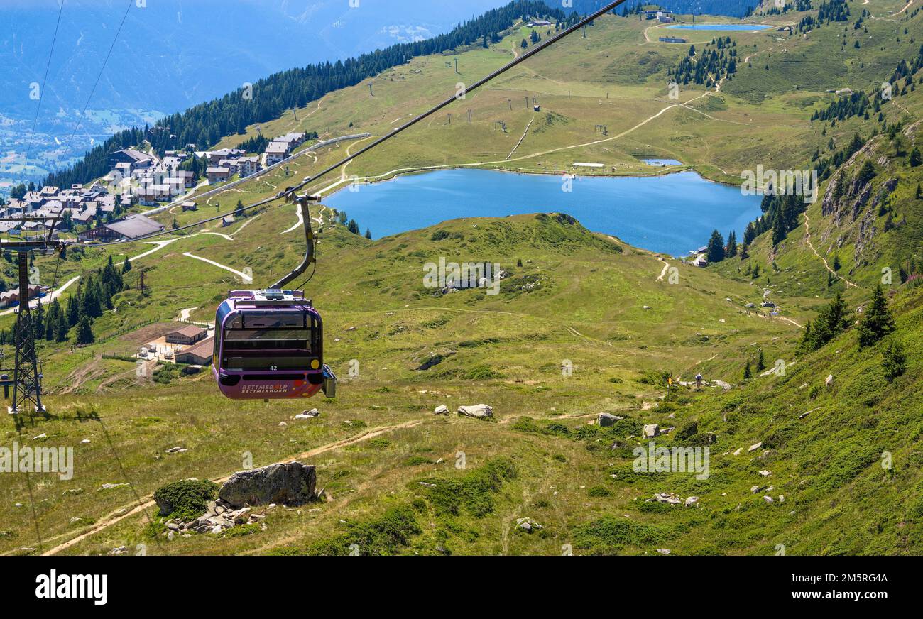 Bettmeralp, Switzerland - July 16, 2022: Cabin cable car from ...