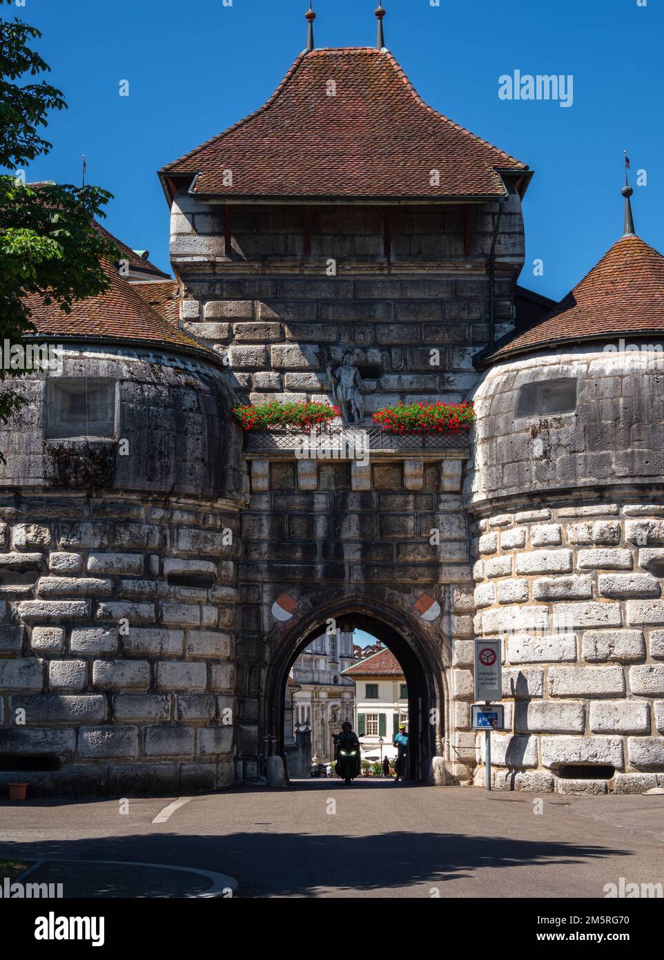The massive medieval city gates of Solothurn in Switzerland Stock Photo ...