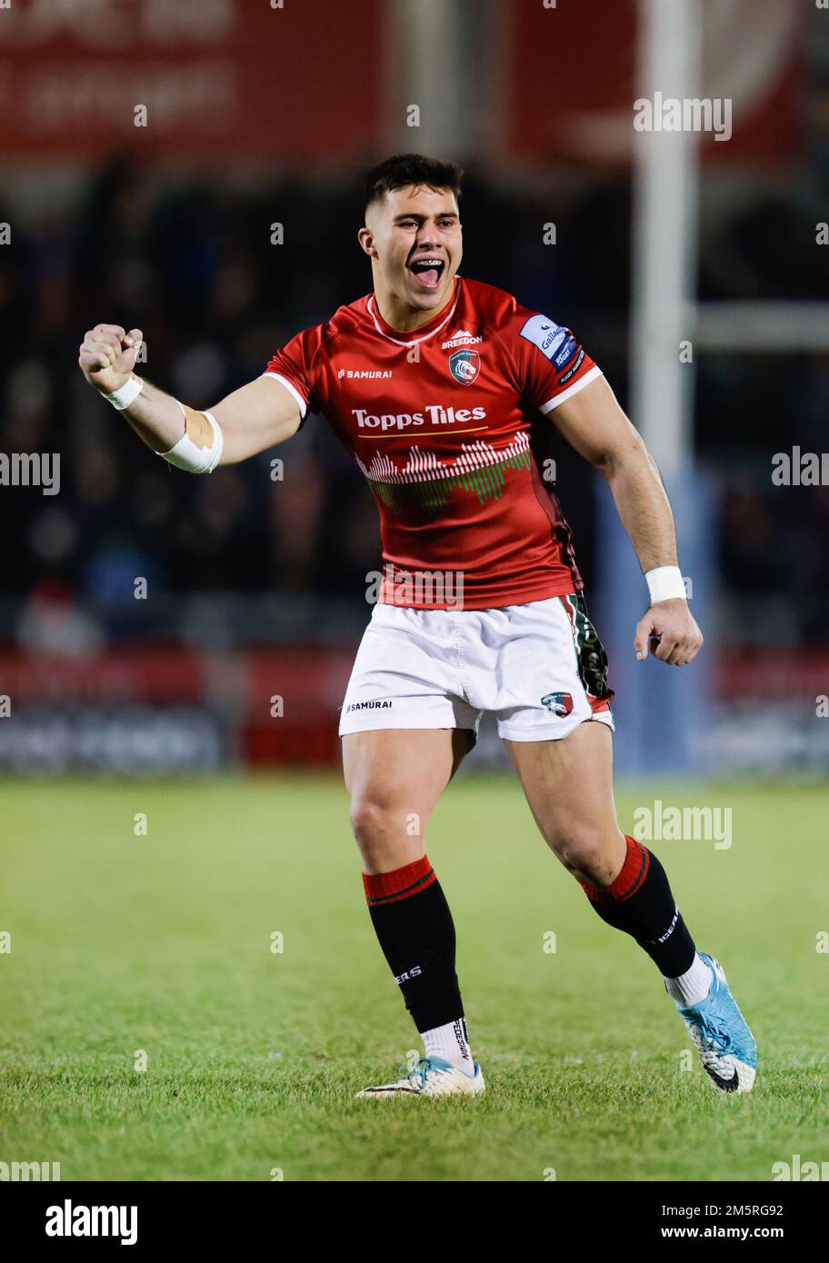 Leicester Tigers' Dan Kelly reacts during the Gallagher Premiership ...