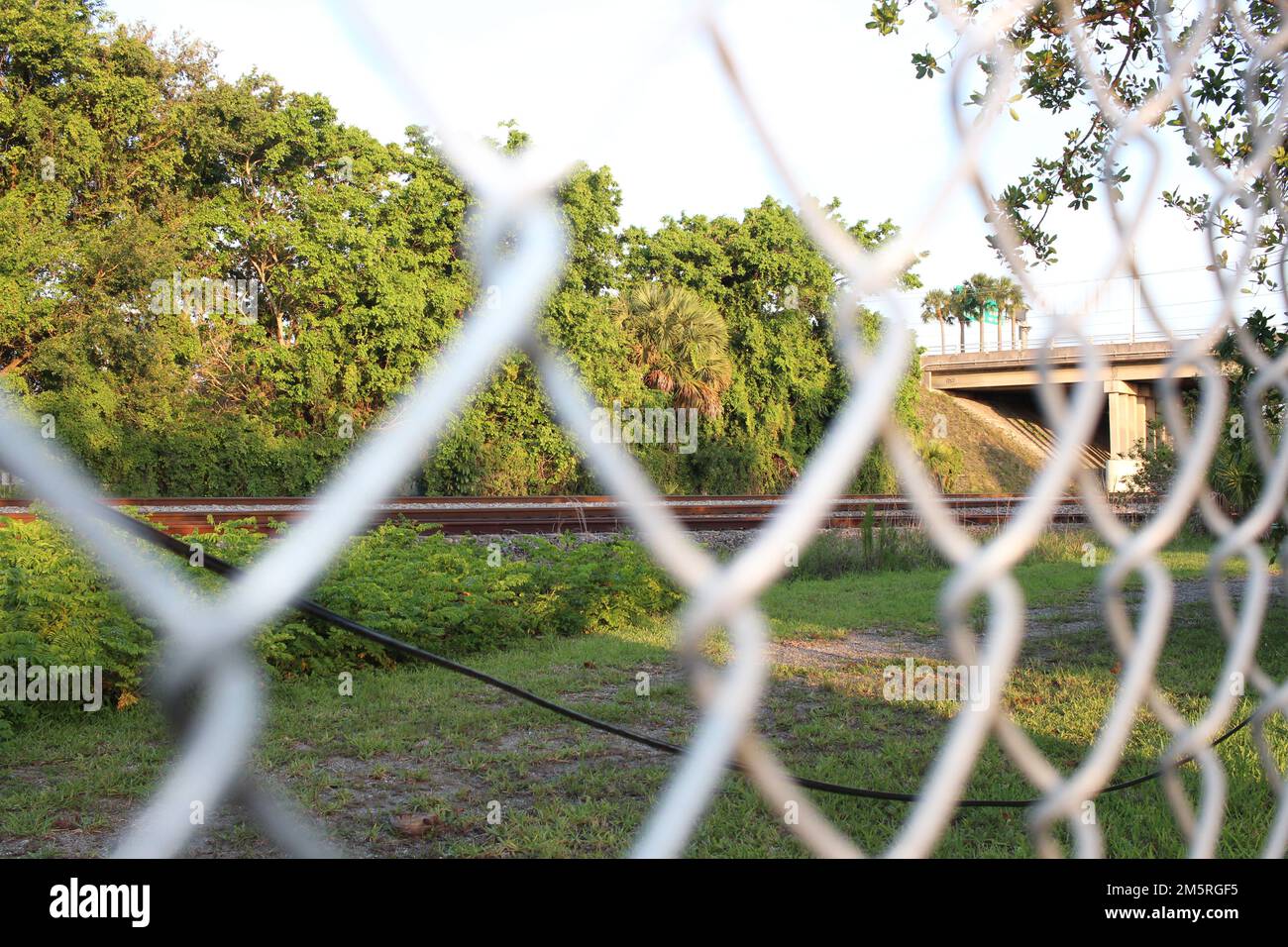Wire Fence perspective Stock Photo - Alamy