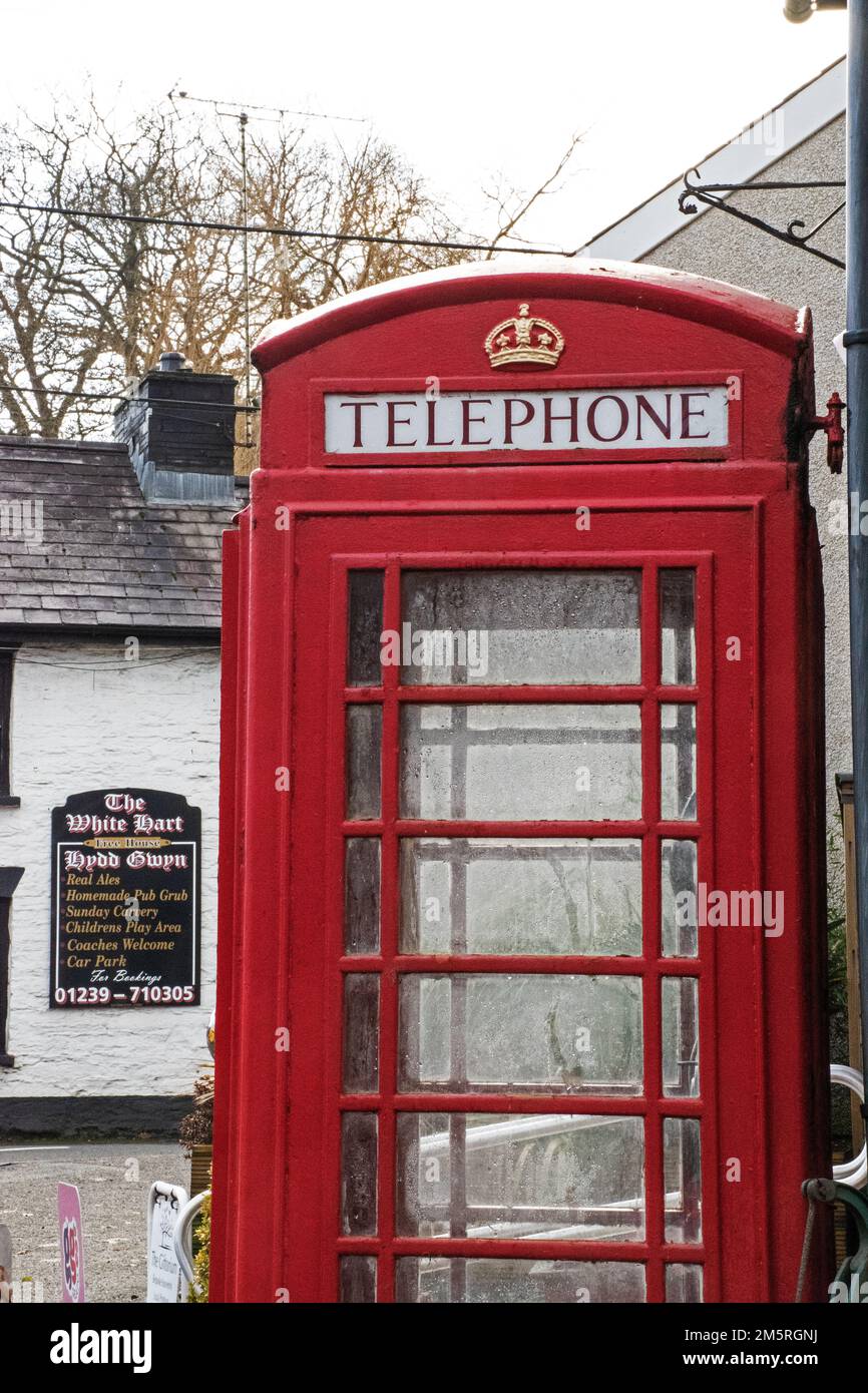 A red telephone kiosk in Wales. UK Stock Photo - Alamy