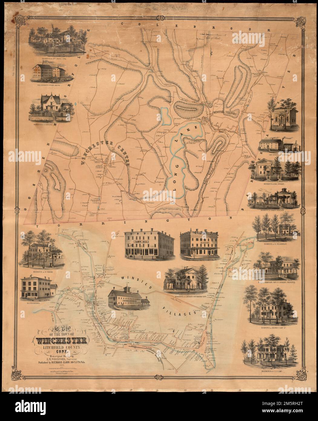 Map of the town of Winchester, Litchfield County, Conn. Relief shown by ...