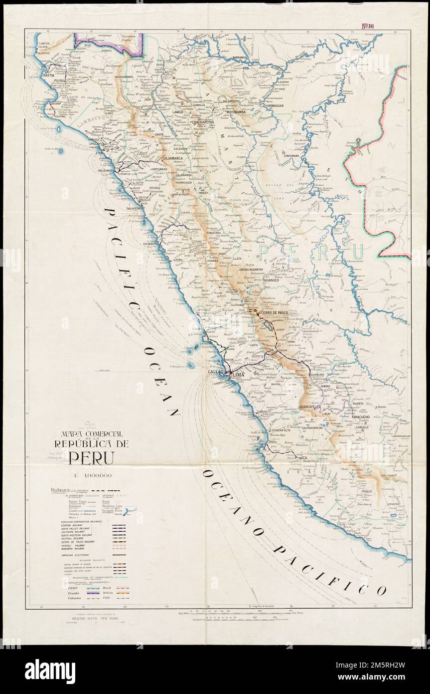 Mapa comercial de la república de Peru. Relief shown by shading ...