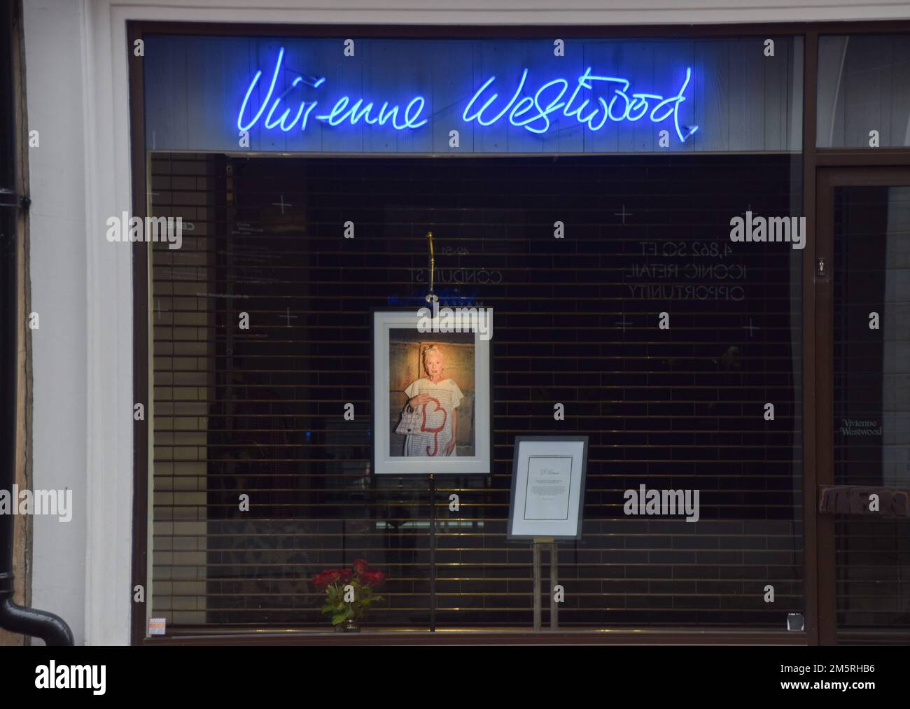 London, UK. 30th Dec, 2022. Tribute at the Vivienne Westwood Man store ...