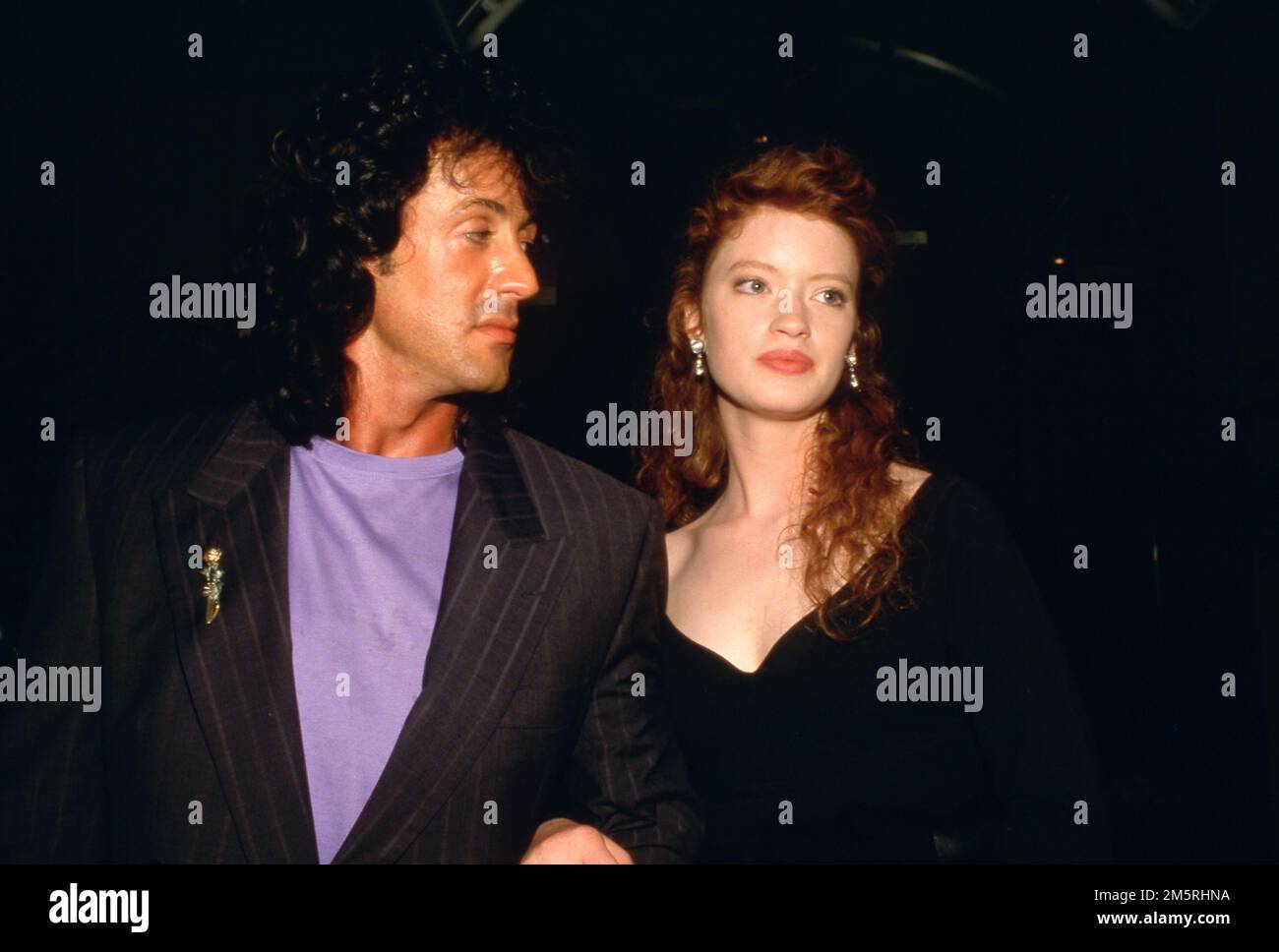 Sylvester Stallone and Dina Goodmanson 1988 Credit: Ralph Dominguez ...