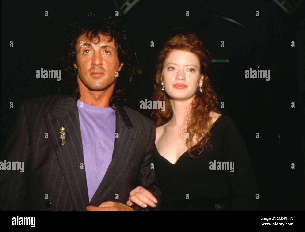 Sylvester Stallone and Dina Goodmanson 1988 Credit: Ralph Dominguez ...
