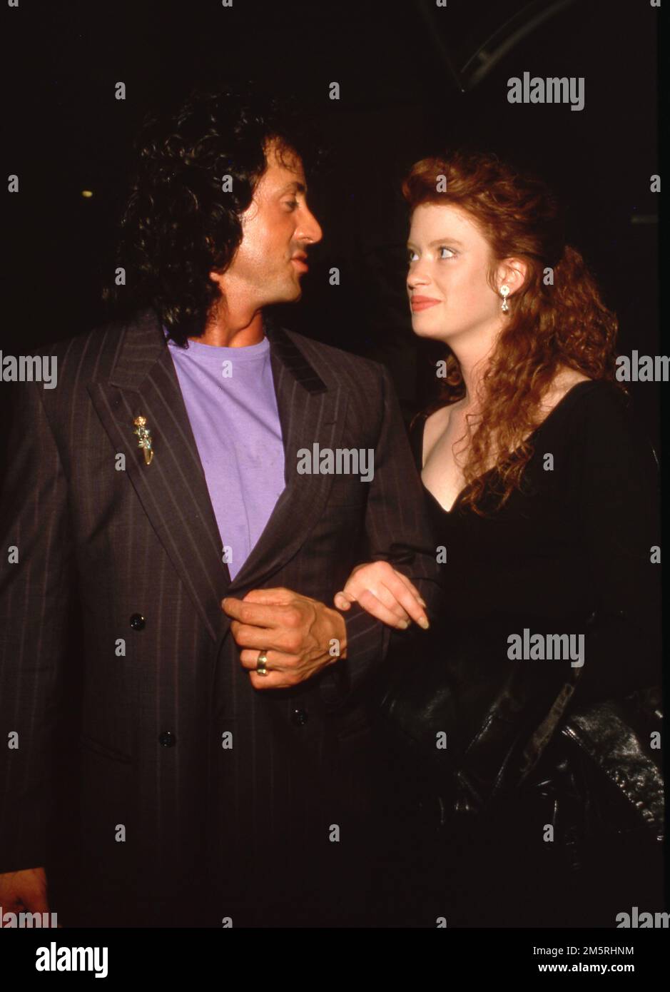 Sylvester Stallone and Dina Goodmanson 1988 Credit: Ralph Dominguez ...