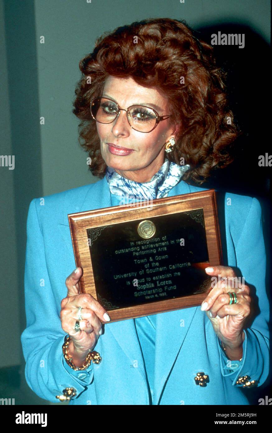 Award to Sophia Loren in recognition for outstanding achievement in the ...