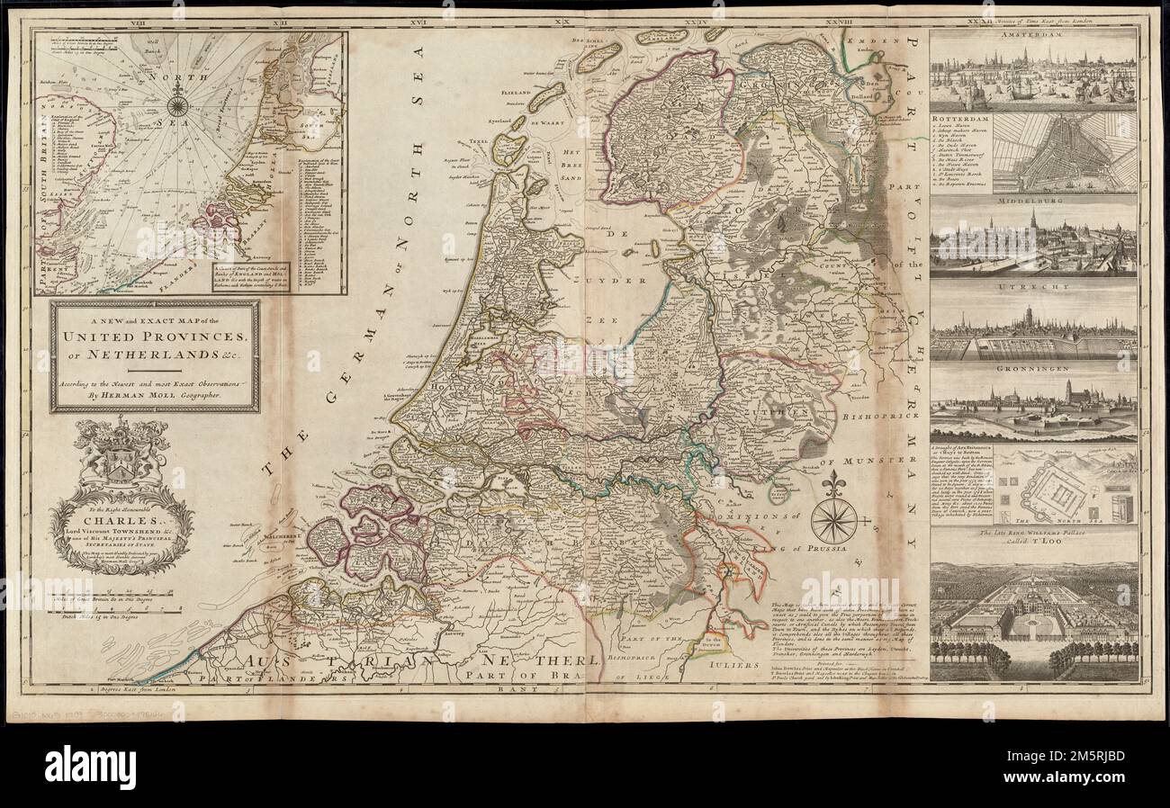 A new and exact map of the United Provinces, or Netherlands &c. Relief ...