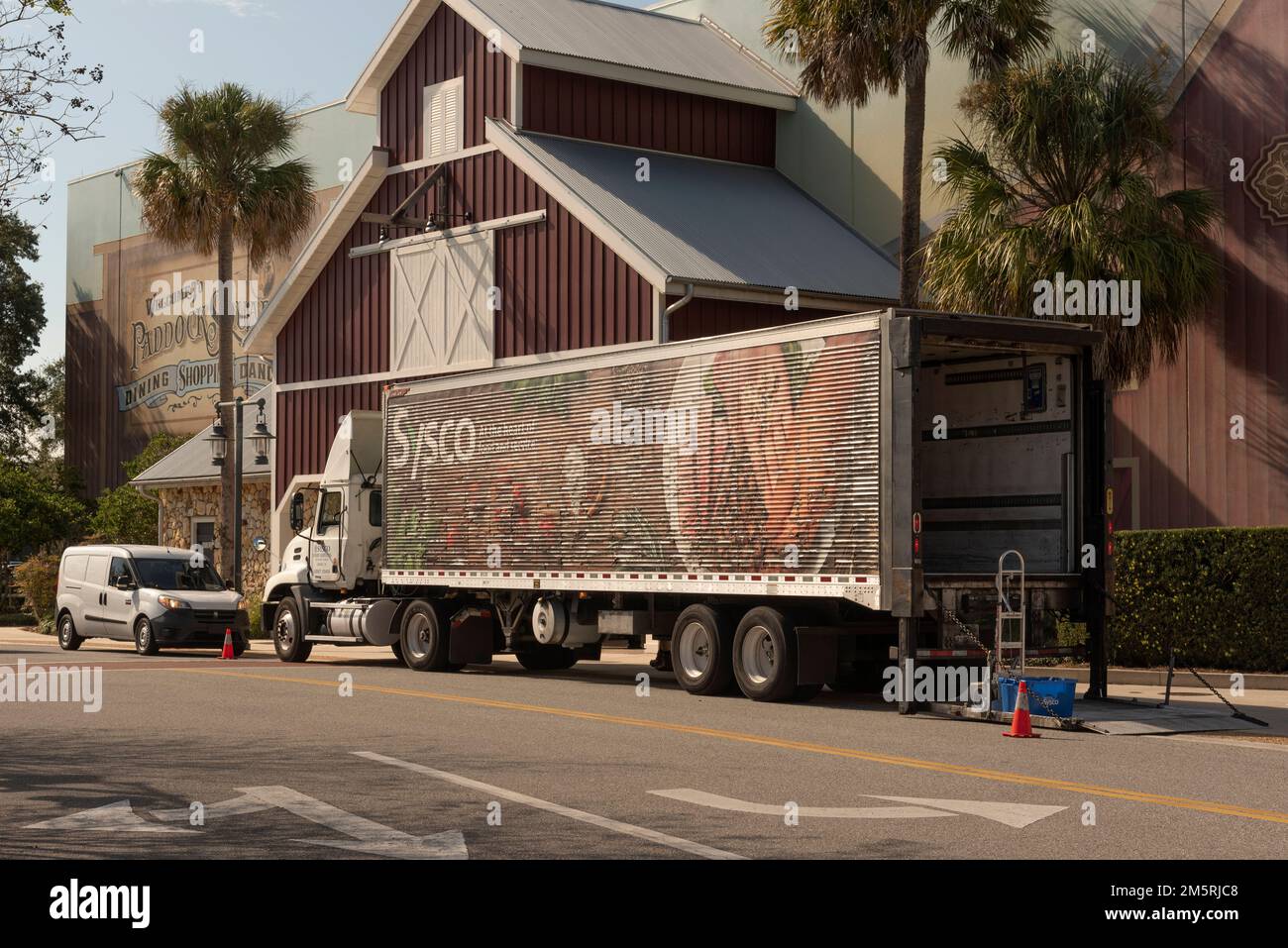 The Villages, Florida, USA. 2022. Food service delivery truck with ...