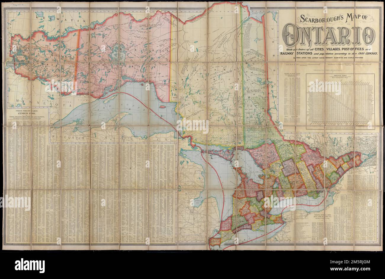 Scarborough's map of Ontario : with an index of all cities, villages ...