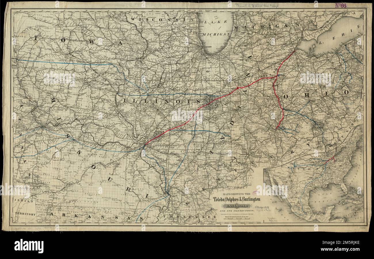 Maps showing the Toledo, Delphos & Burlington Railroad and its ...