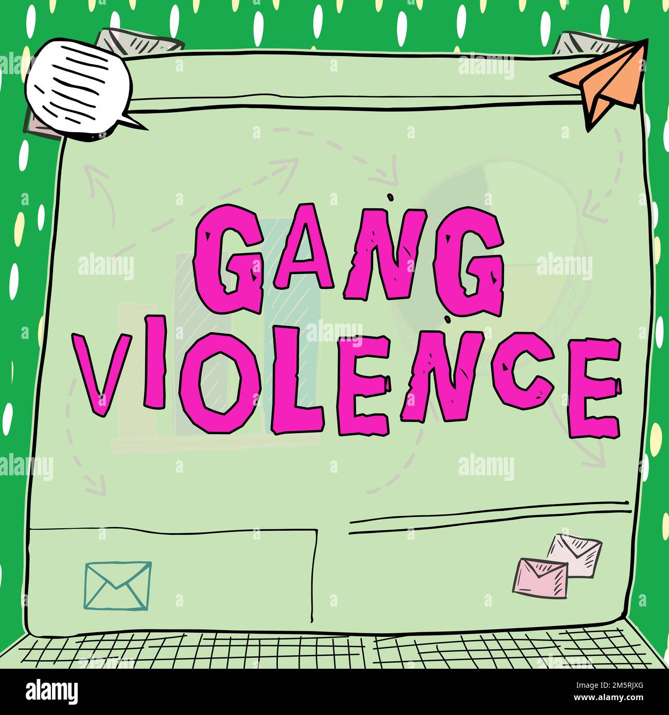 Writing displaying text Gang Violence, Word for infringement of the ...