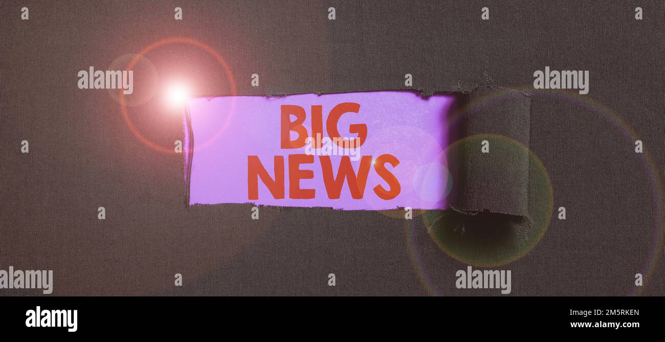 Text caption presenting Big News. Business idea knowing actions no one ...