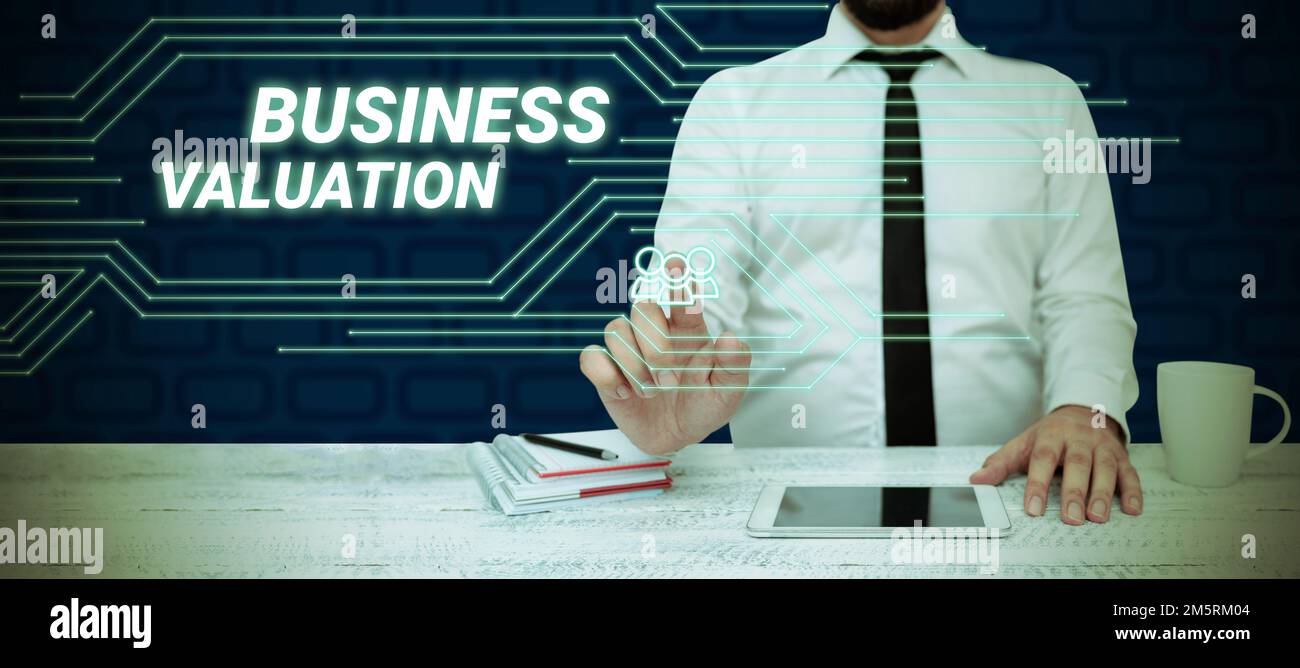 Text caption presenting Business Valuation. Word for determining the ...